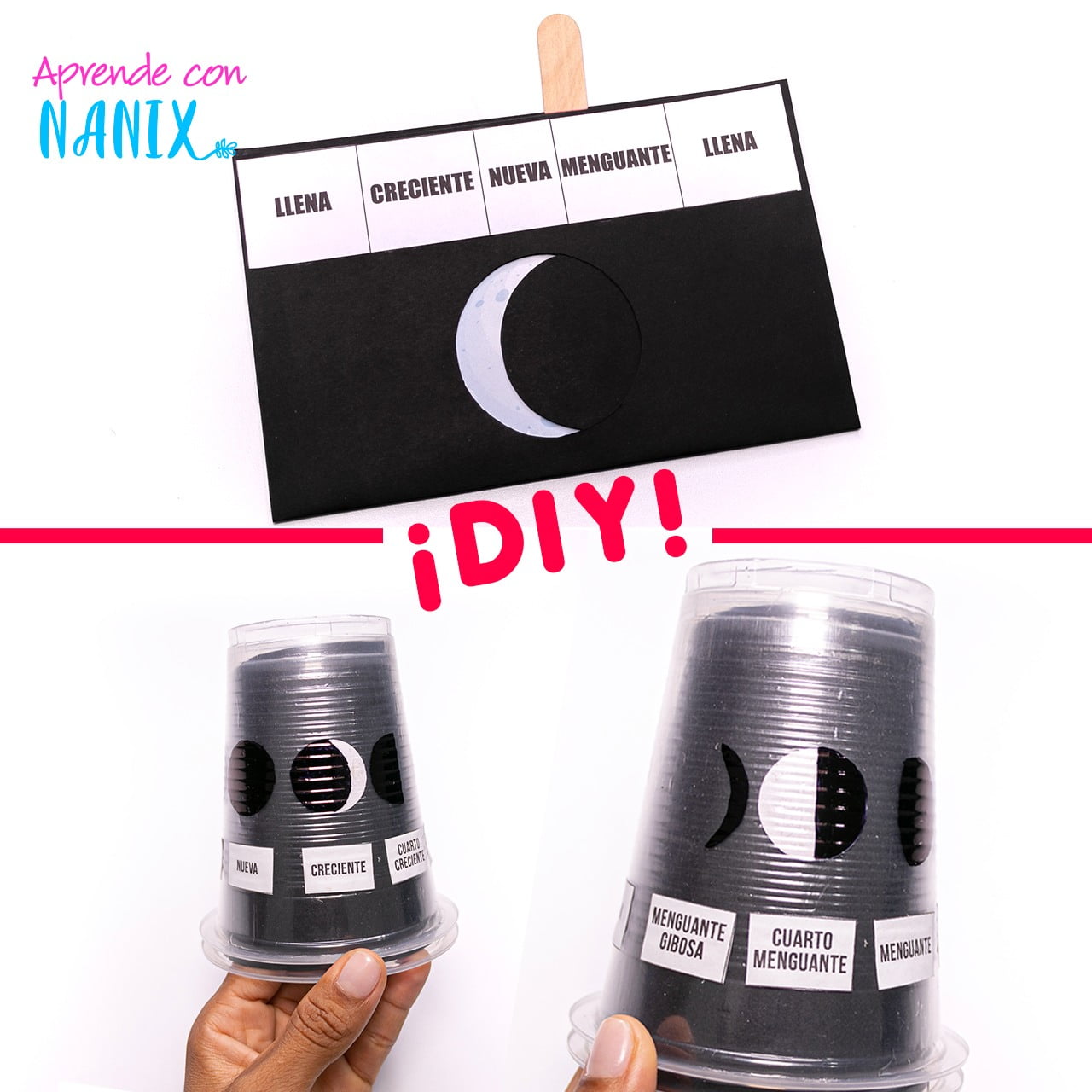 Aprender las fases de la luna nunca fue tan fácil. - Aprende con Nanix